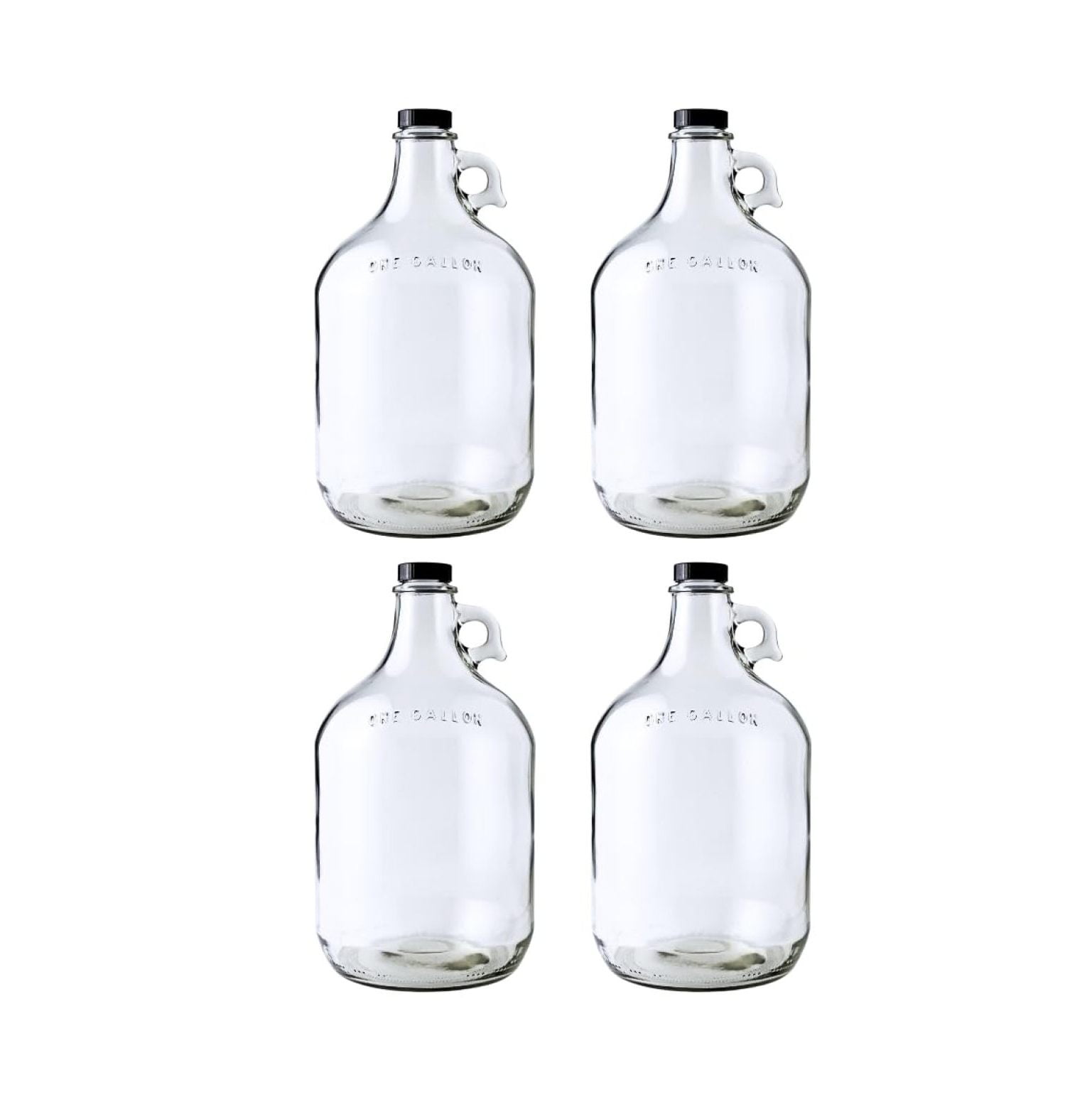 128oz Jug, 1 Gallon Glass Beer Jug, 4 Pack with Polyseal , Clear Jugs ...