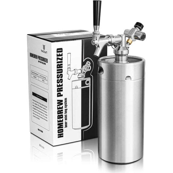 128oz Mini Keg Growler Pressurized Stainless Steel Keg Kit System with ...