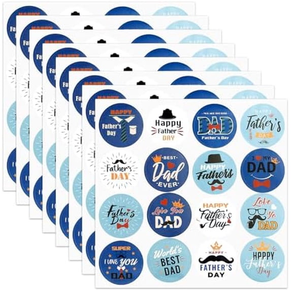 128pcs Father's Day Stickers, Round Dad Stickers, Father's Day Party ...
