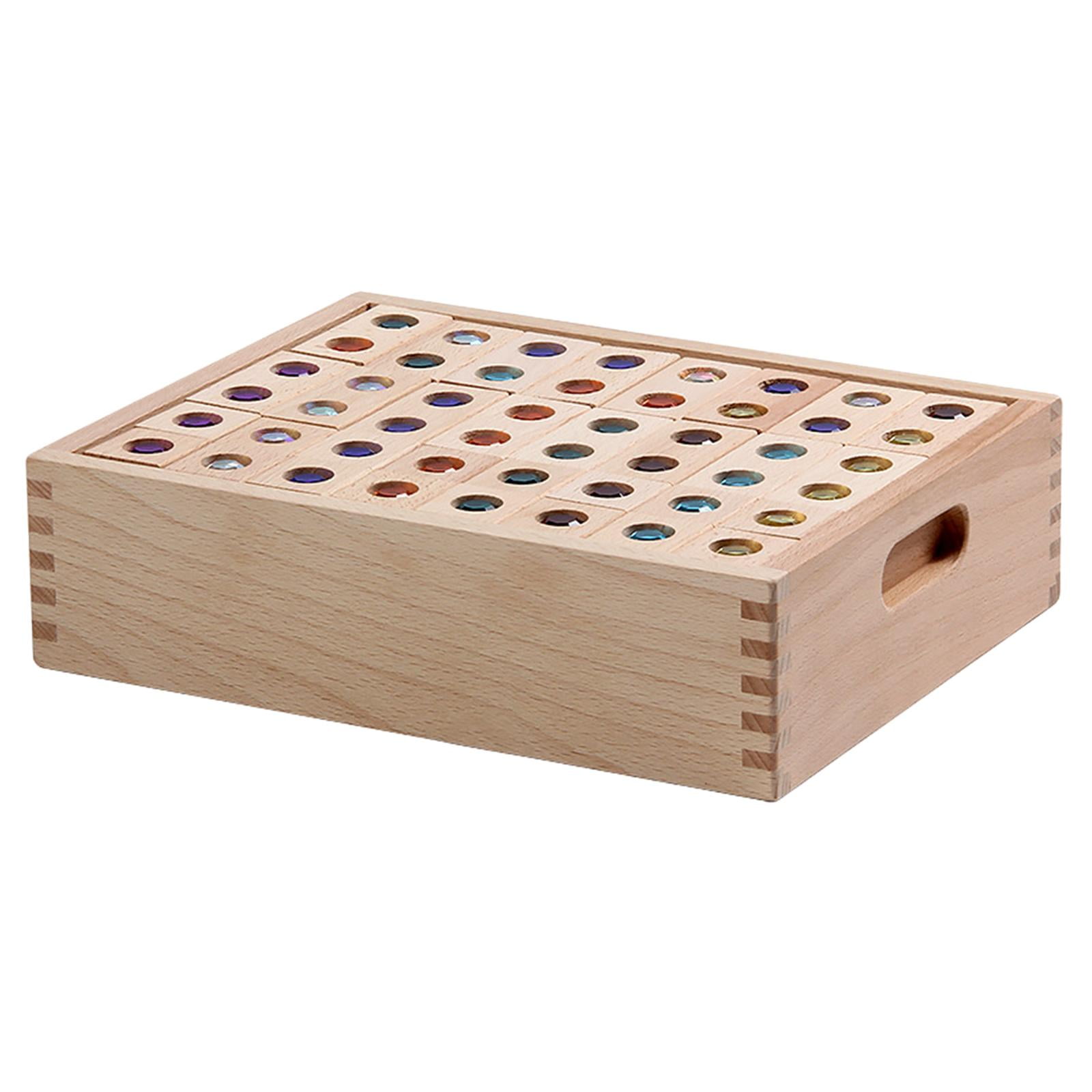 128pcs Montessori Stacking Blocks 4- Sorting Rainbow Balancing Gems ...