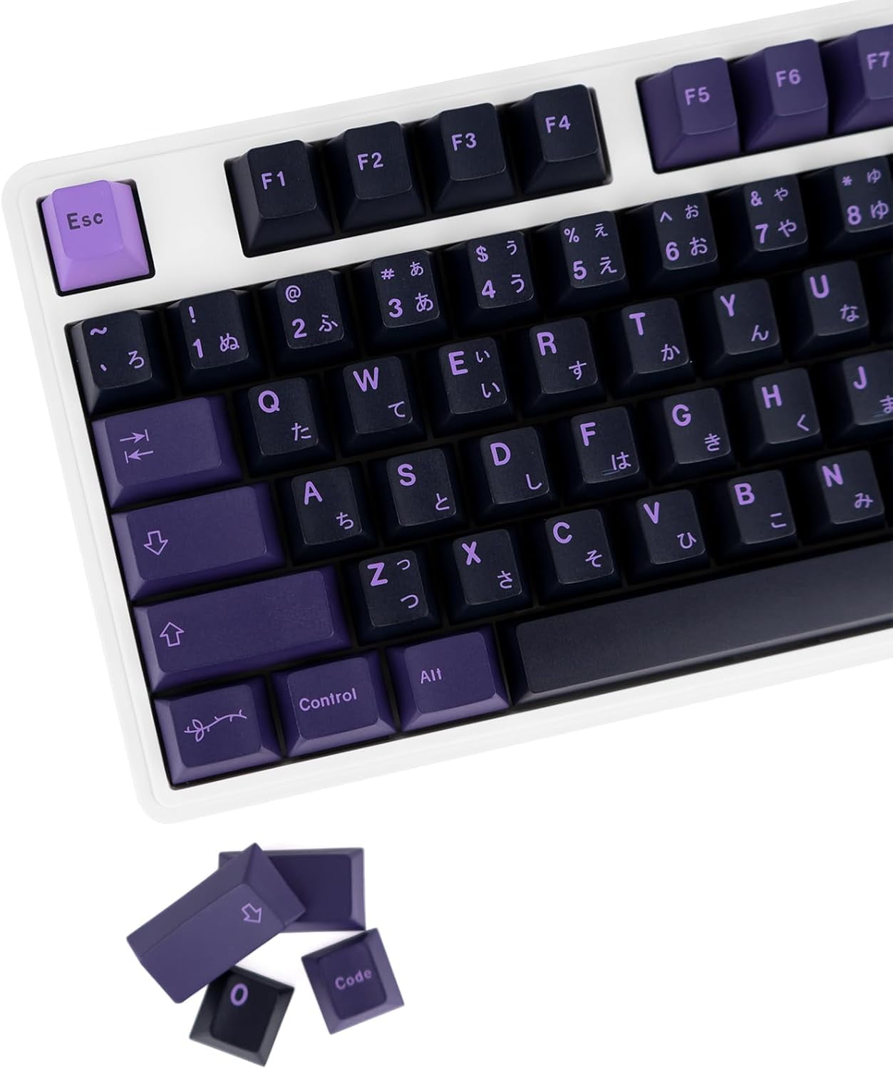 129 Keys Japanese Purple Keycaps, Custom Cherry Profile Keycaps, PBT ...