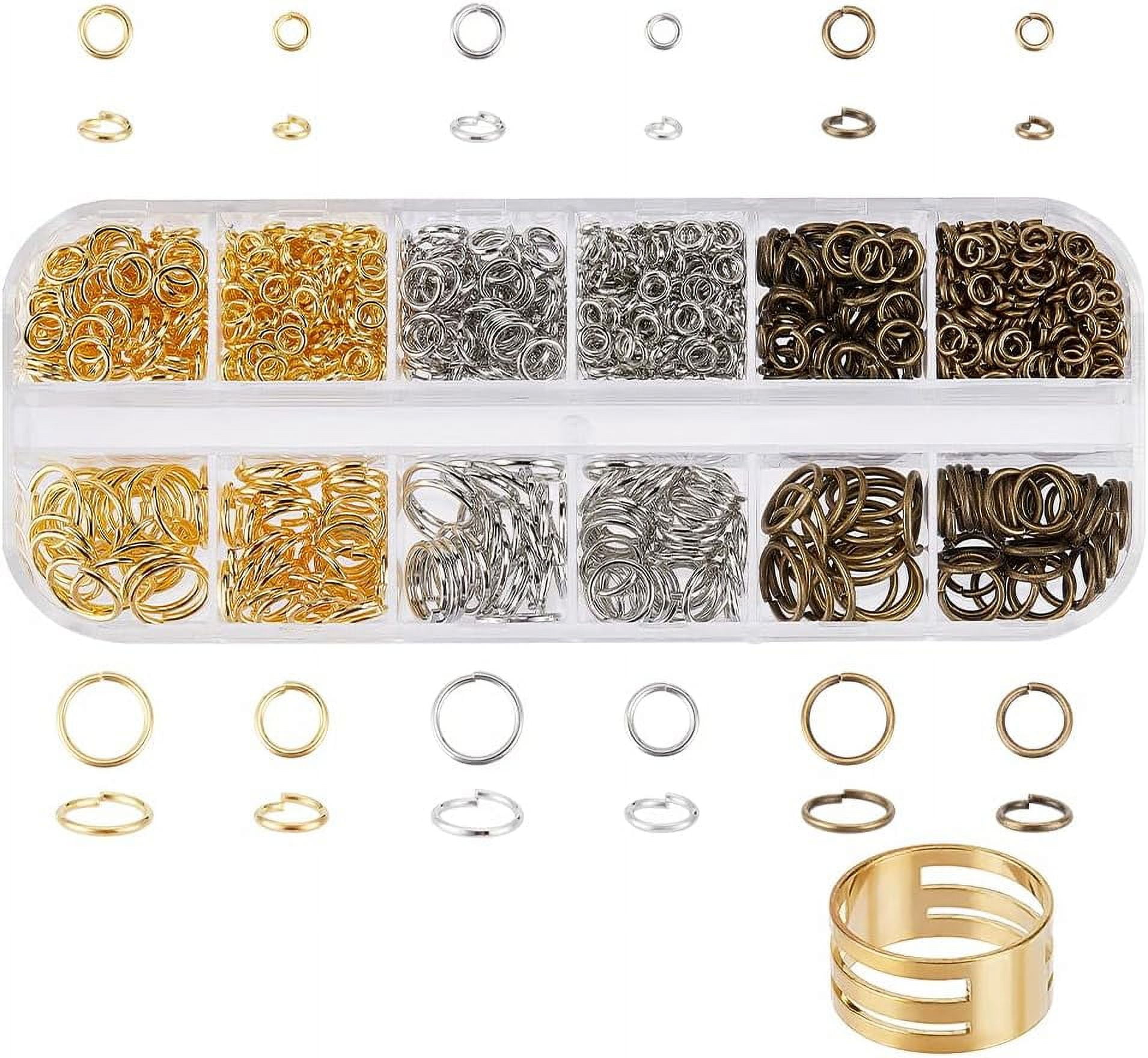 1290 Pcs 3 Colors 4/6/8/10mm Brass Open Jump Rings O Ring Jewelry ...