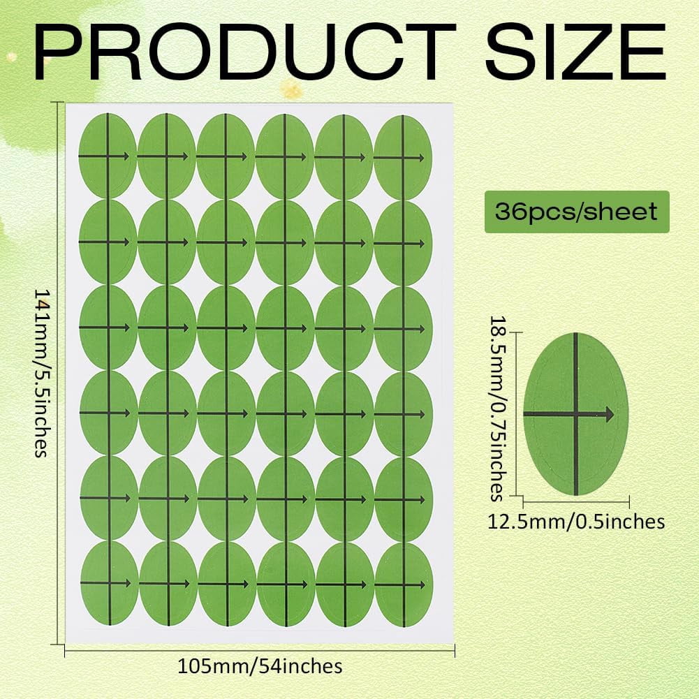 1296 Pcs Green Embroidery Target Stickers 3/4x1/2 Inch Oval Machine ...