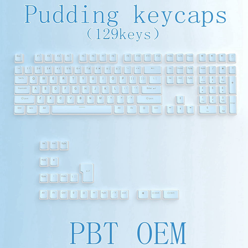 129Keys Keyboard Keycap OEM Profile PBT Material Key Cap for Mx Hot ...