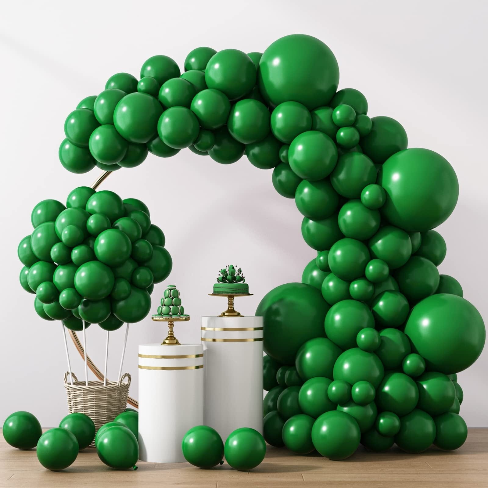 129pcs Dark Green Balloons Different Sizes 18 12 10 5 Inches Emerald ...