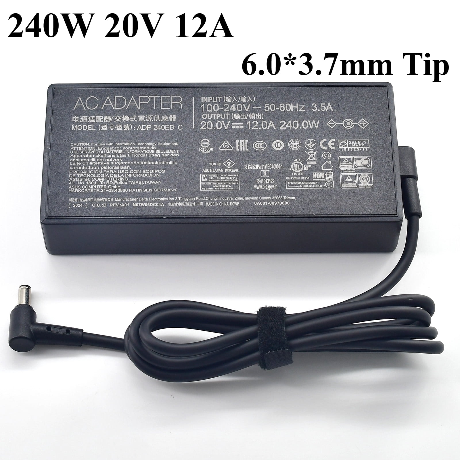 12A 20V 240W AC Power Adapter for ASUS TUF Gaming F16 (2024) FX607JV ...