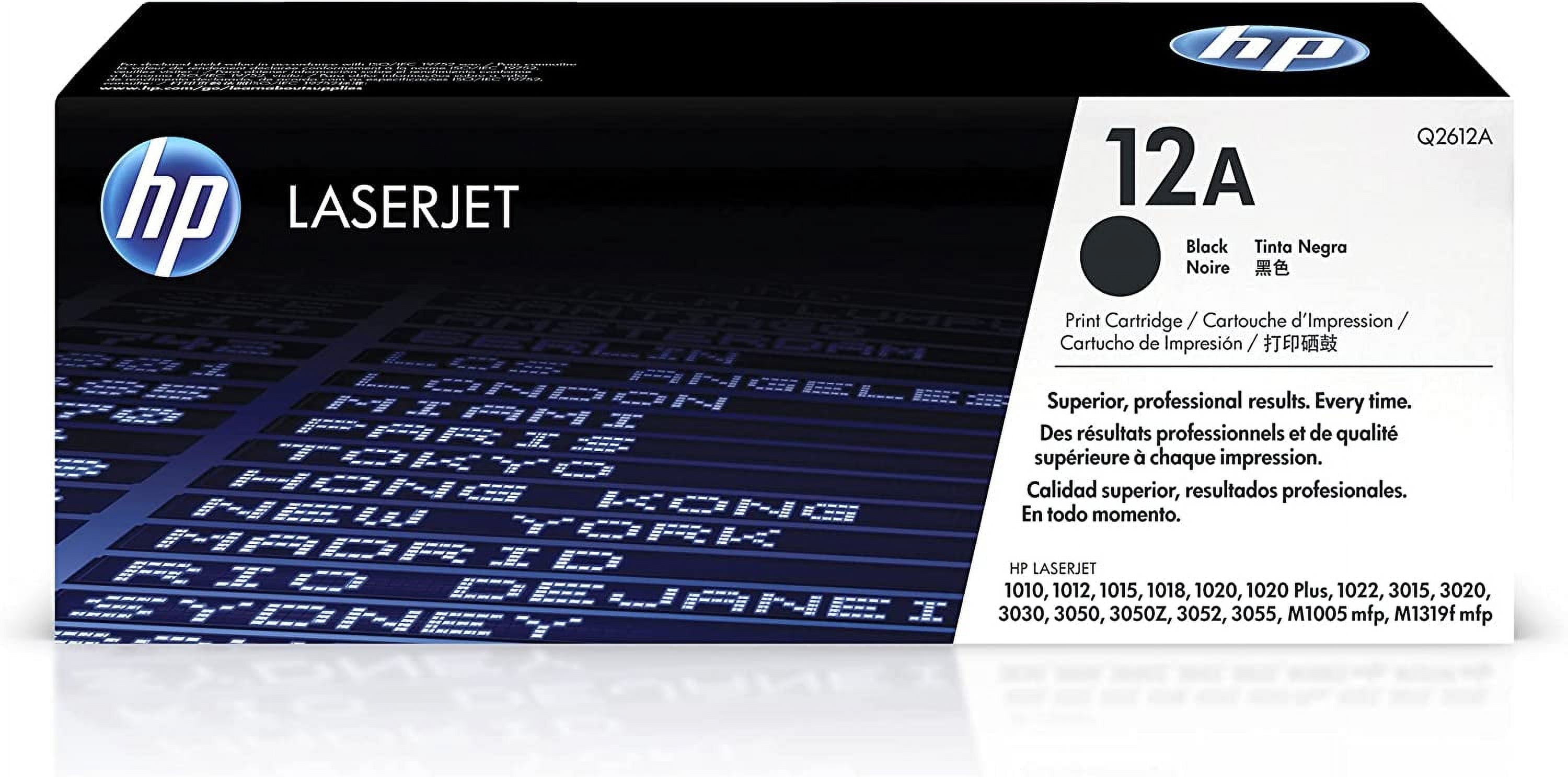 12A Black Toner Cartridge | Works with HP LaserJet 1010, 1020, 3015 ...