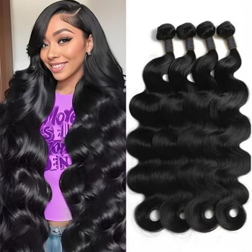12A Human Hair 18 20 22 24 Inch Wave Unprocessed Hair 4 Extensions ...