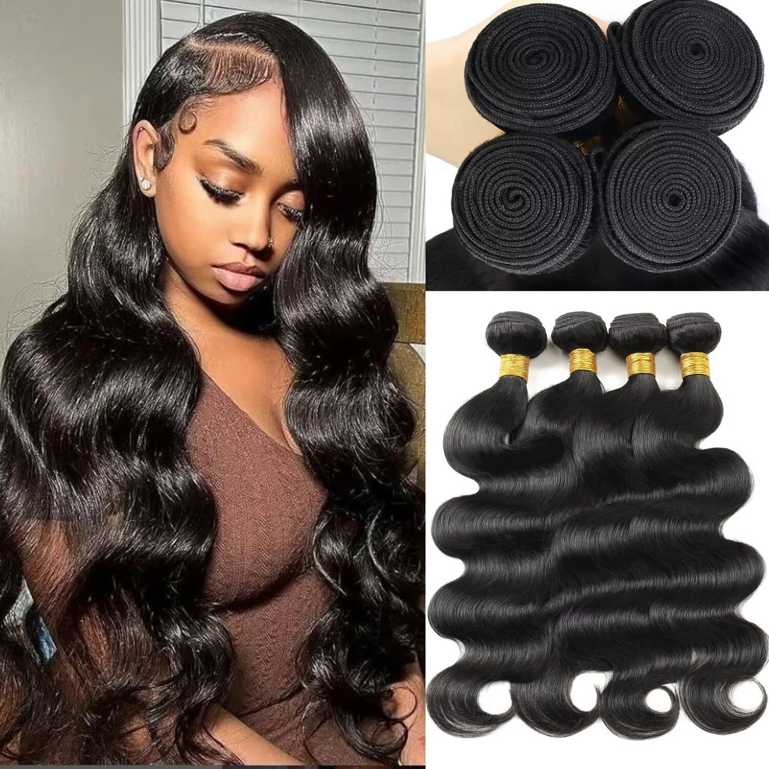 12A Human Hair Bundles 12 14 16 18 Inch Body Wave Bundles Human Hair ...