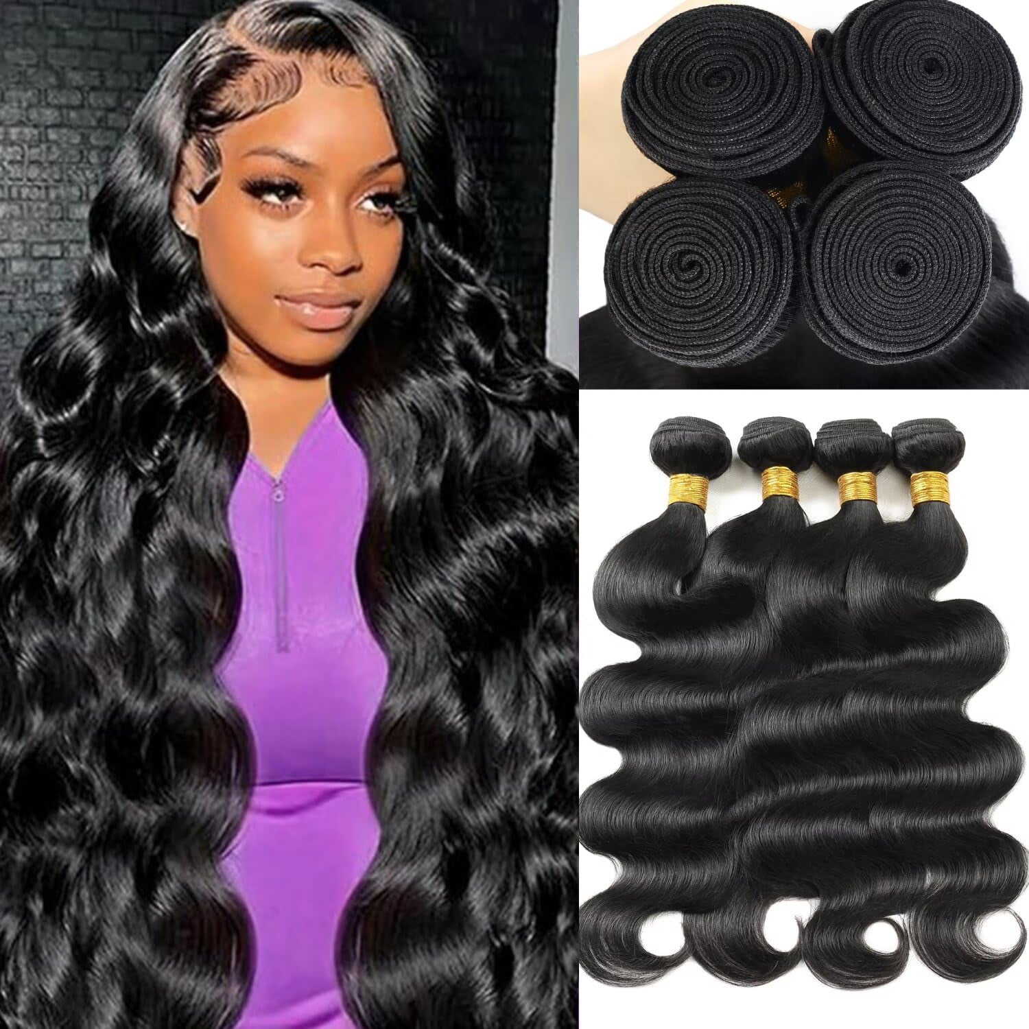 12A Human Hair Bundles 26 Inch Body Wave Bundles Human Hair 100% ...