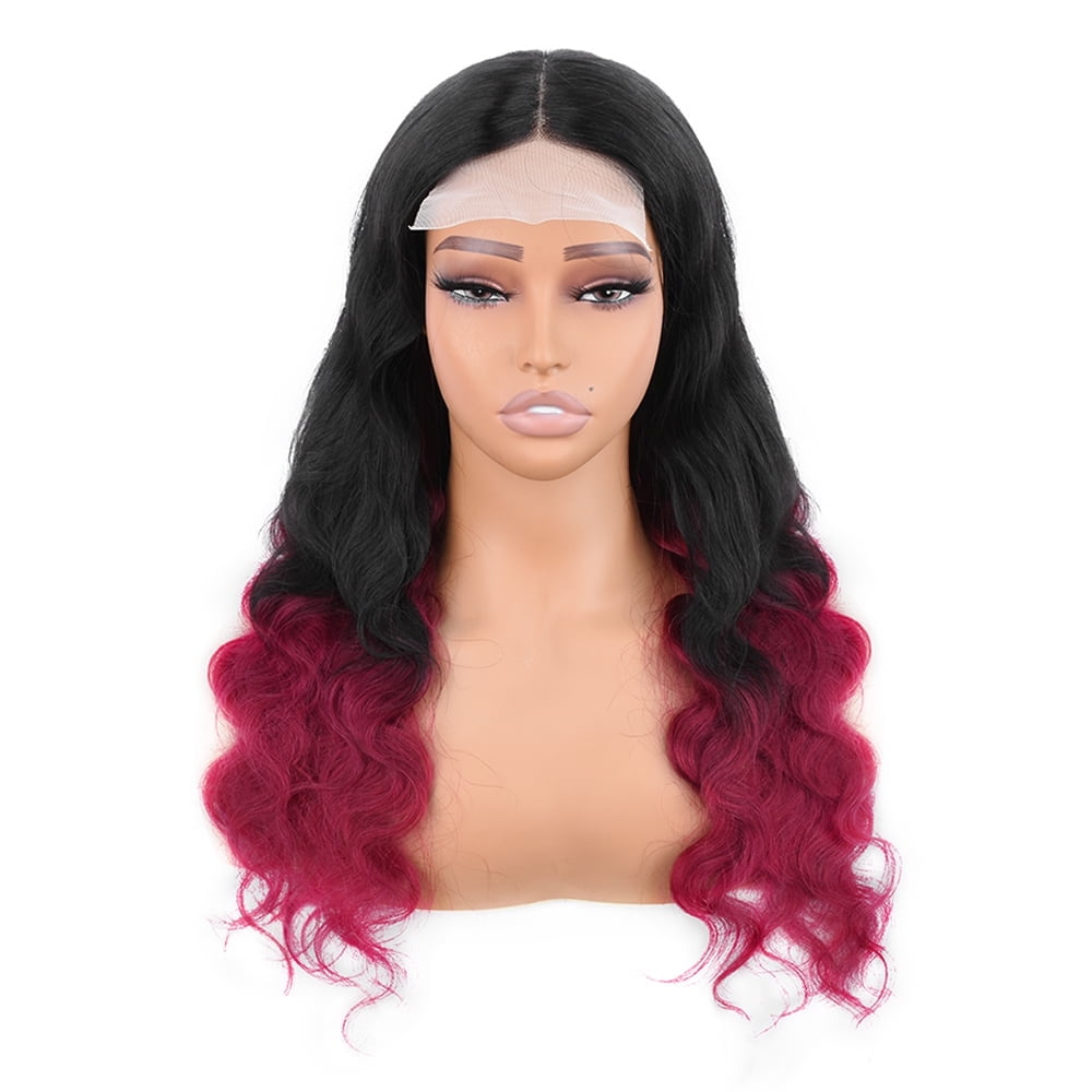 12A Ombre 4x4 Lace Closure Human Hair Wigs Body Wave 1B/Burgundy ...
