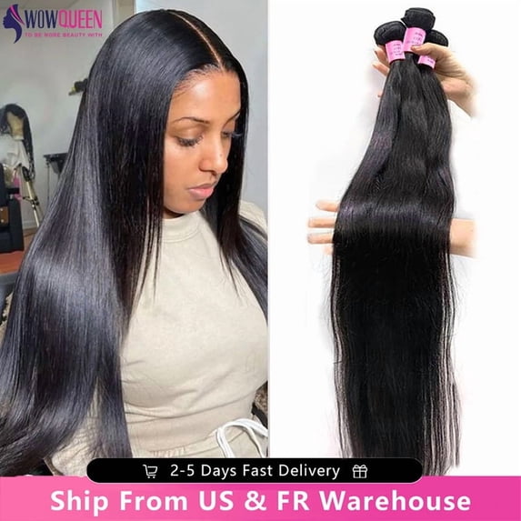 12A Straight Human Hair Bundles 28 30 inch Raw Hair Bundles 36 38 40 ...