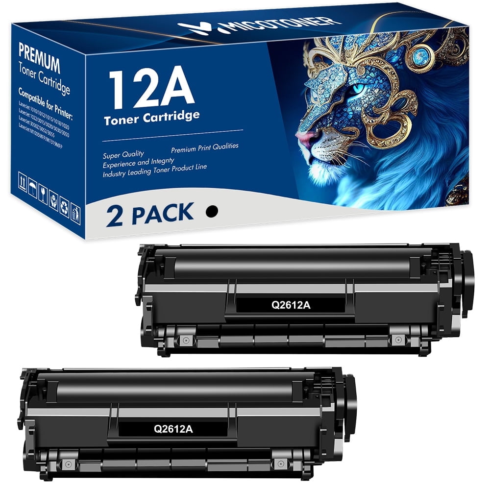 12A Toner Cartridges Compatible for HP 12A Q2612A 1012 LaserJet 1012 ...