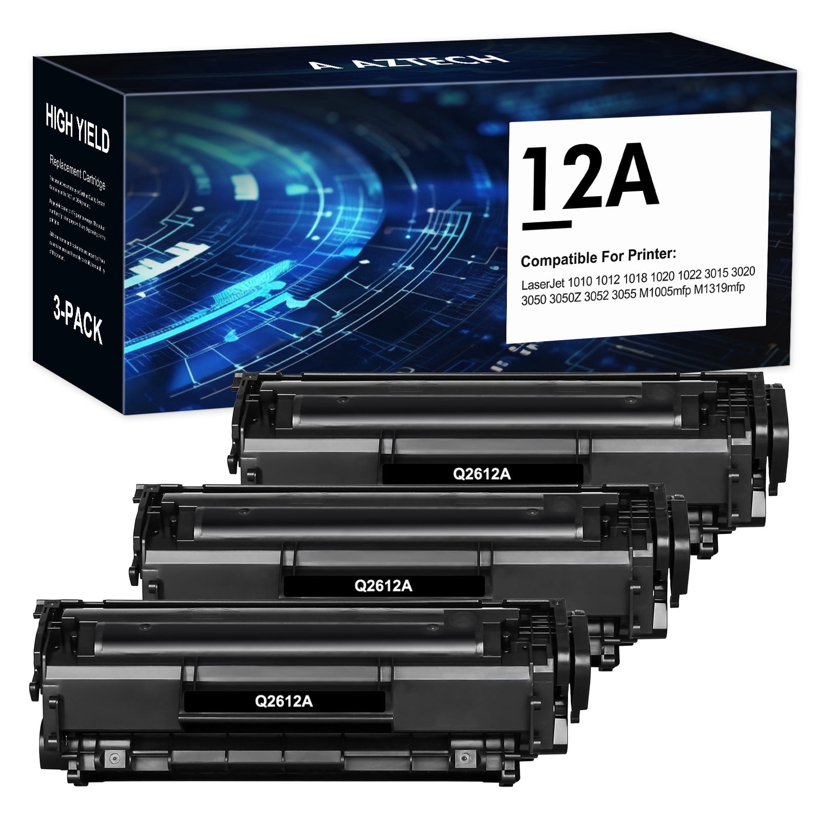 12A Toner Cartridges Q2612A 3-Pack Compatible 12A Laserjet Toner ...