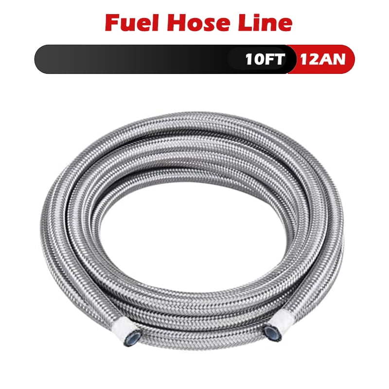 12AN 10 /20ft High Density Fuel Hose, Universal Braided Fuel Line Hose ...