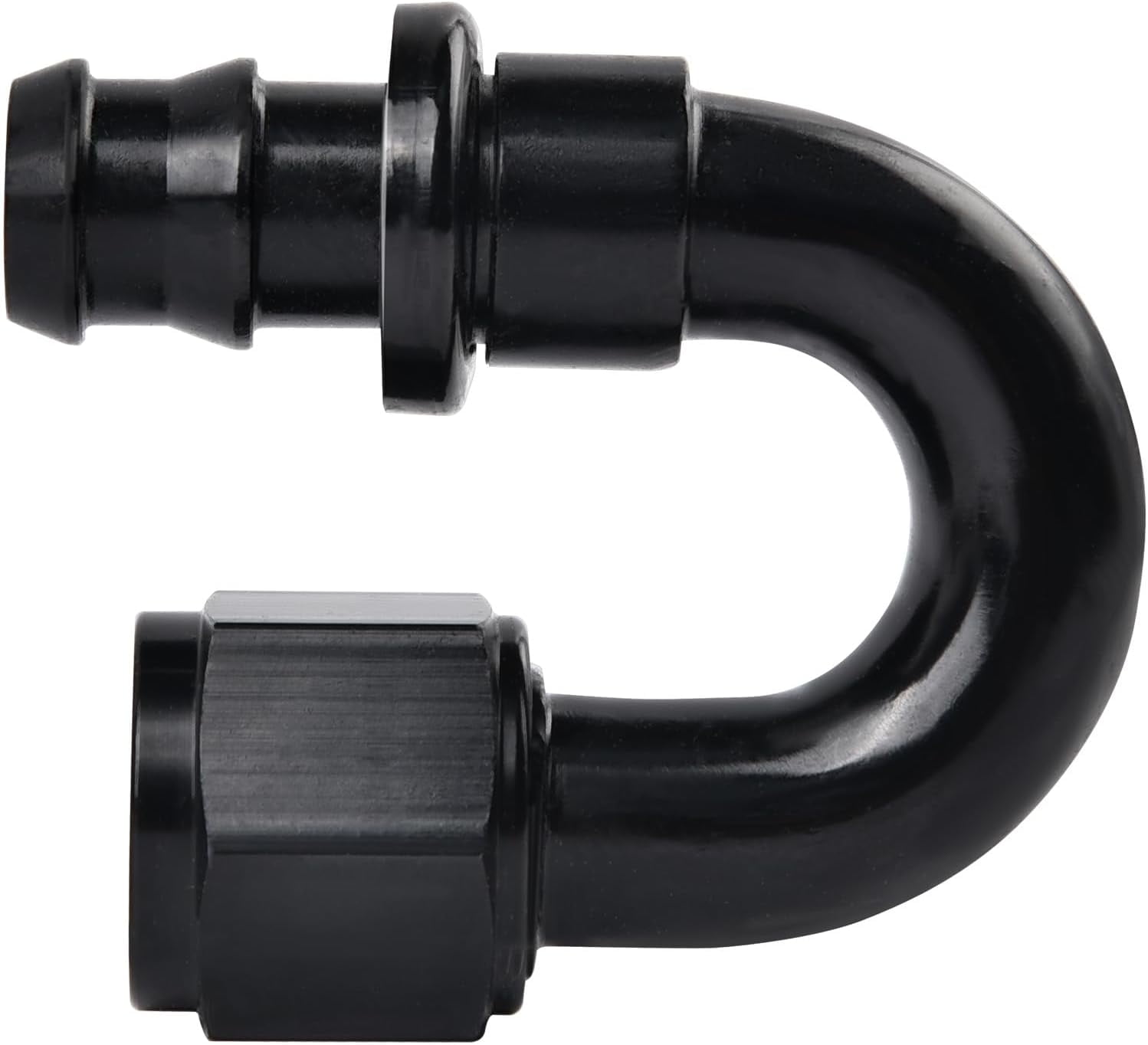 12AN 180 Degree Push Lock Hose Fitting End Black - Walmart.com