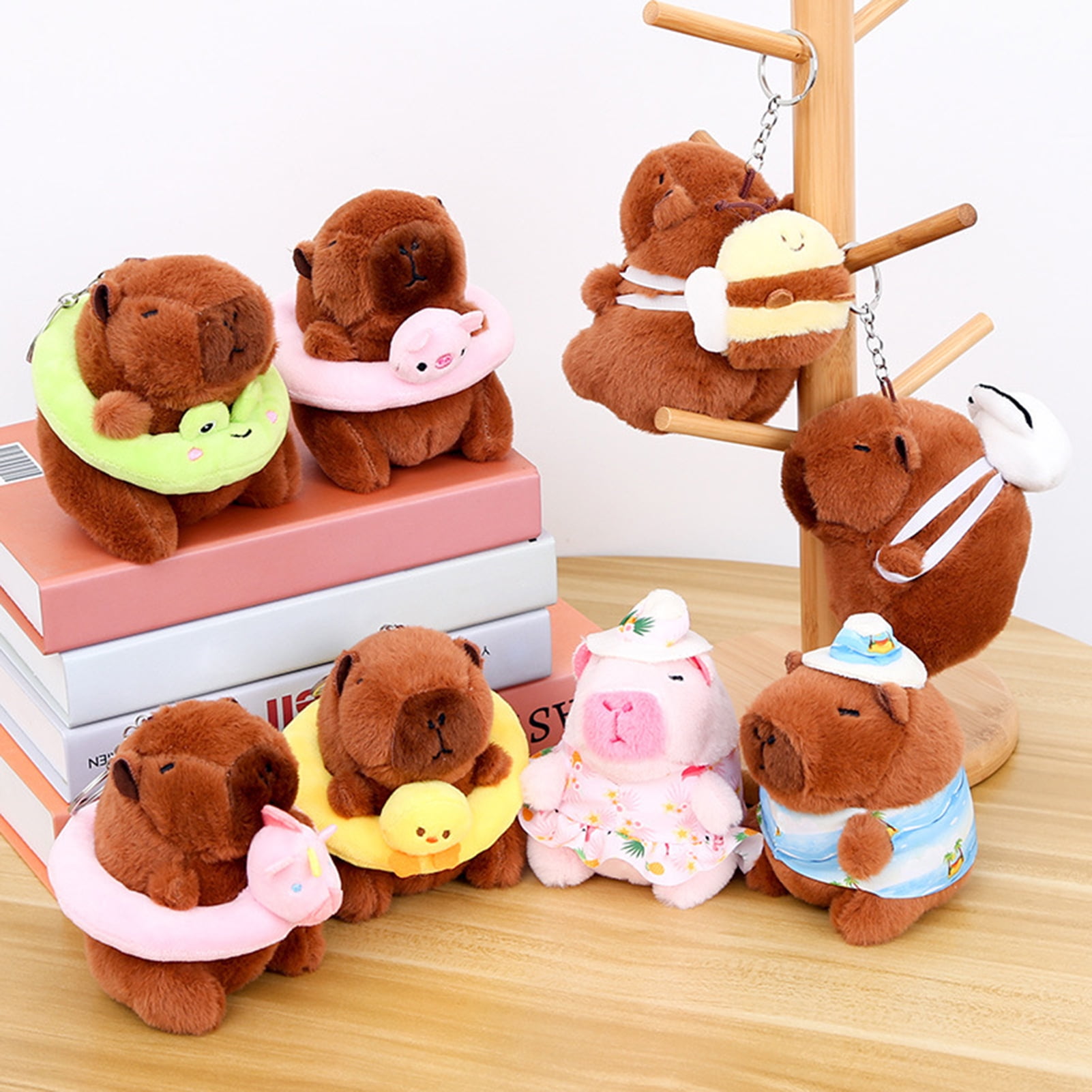 12CM Capybara Plush Toy Stuffed Animal Backpack Keychain Pendant ...