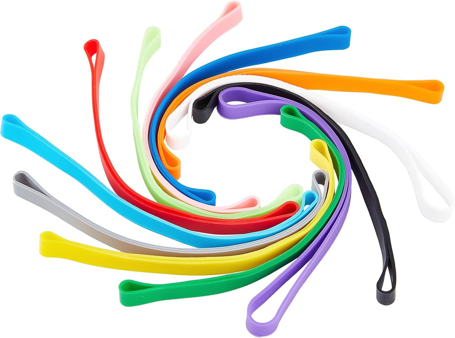 12Colors 8Inches Large Silicone Rubber Bands Heavy Duty Big Elastic ...