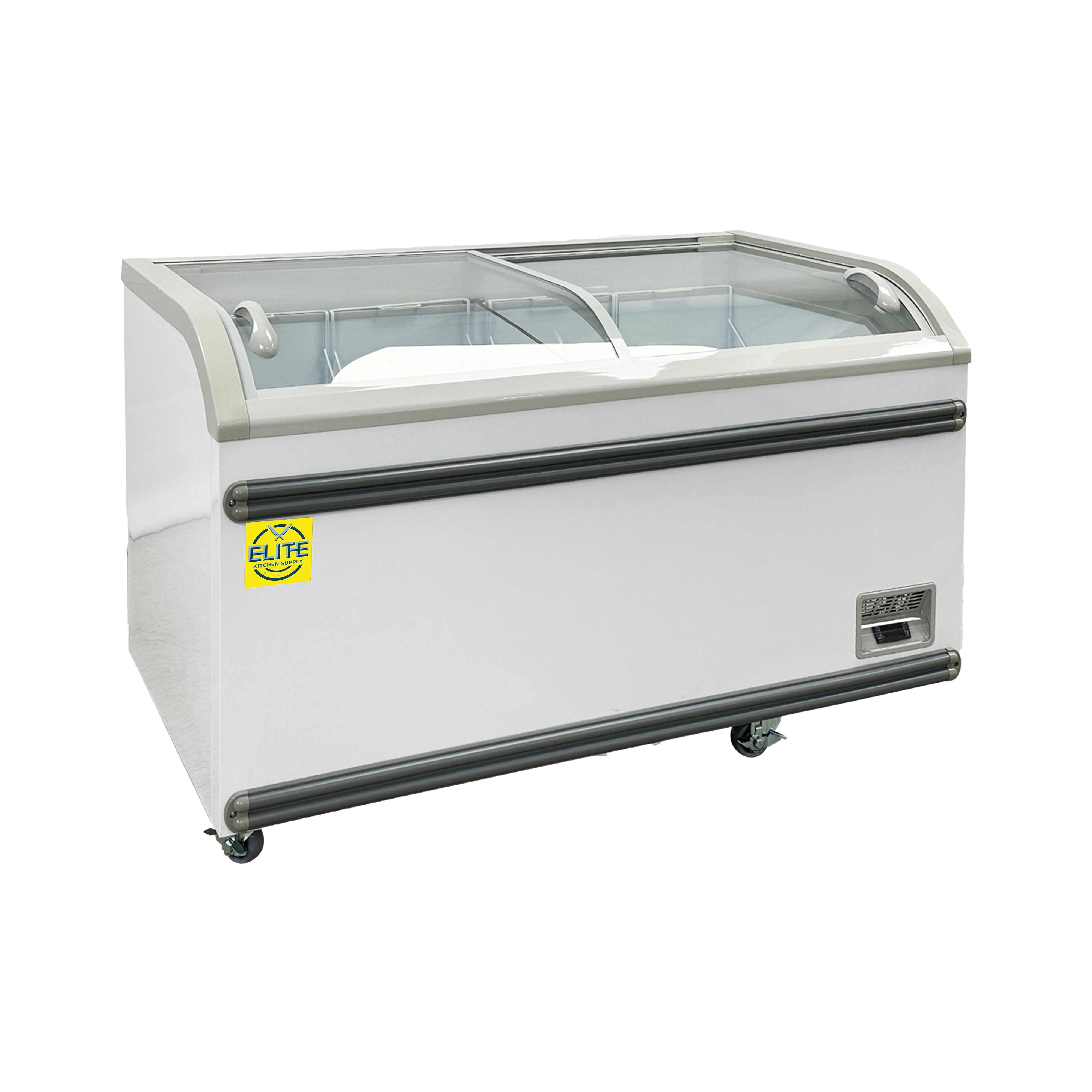 12Cu.Ft 56'' Chest Freezer for Supermarket Glass Sliding Foor White ...