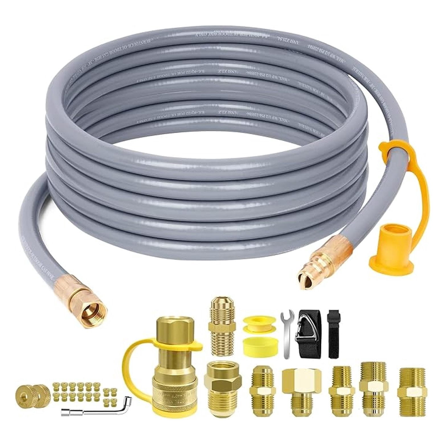 12FT 1/2" ID Natural Gas Hose,Low Pressure Propane Quick Connect Hose ...