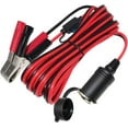 12FT 12V Female Car Socket Extension Cord with Battery Alligator Clips ...