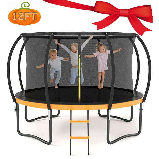 12FT 14FT Kids Adults Trampoline, Recreational Trampolines with Safety ...