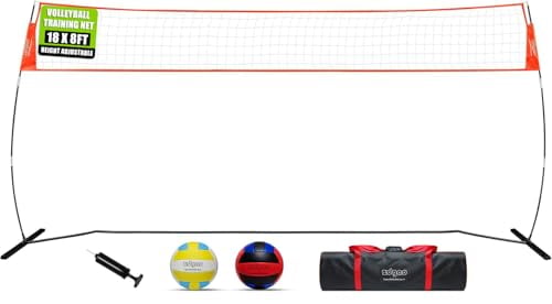 12FT/18FT Portable Volleyball Training Net for Hitting or Serving ...
