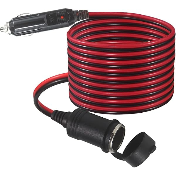 12FT Car Cigarette Lighter Extension Cord 12FT - Male Plug to Female ...