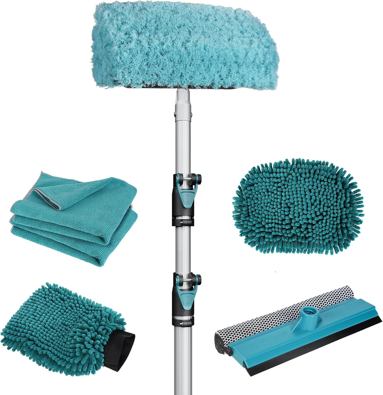 12FT Car Wash Brush with Long Handle, Car Cleaning Kit with Soft Wash ...