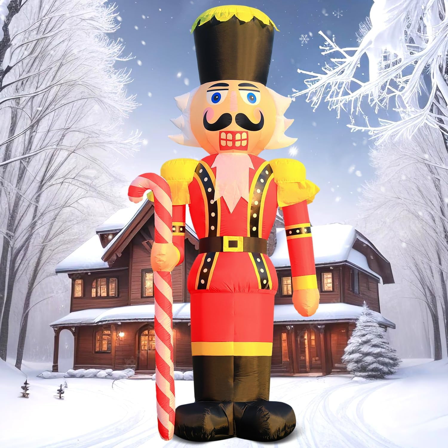 12FT Christmas Inflatables Nutcracker, Giant Nutcracker Holds Candy ...