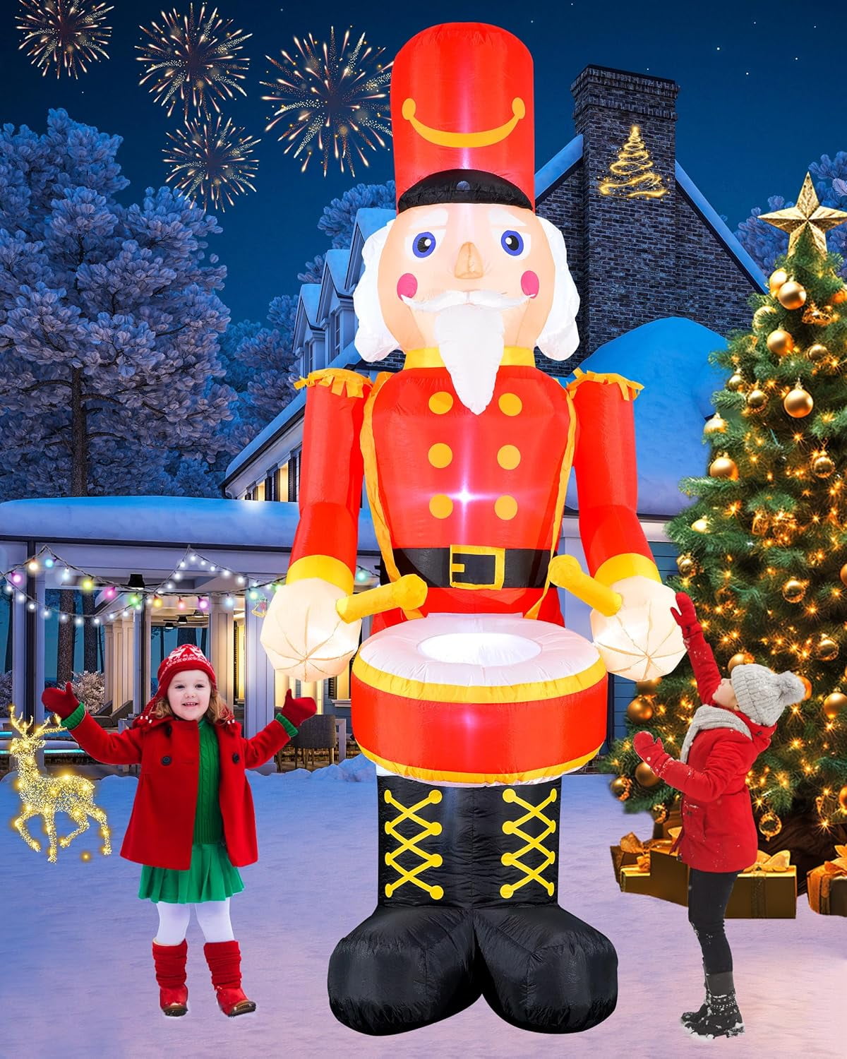 12FT Christmas Inflatables Nutcracker Outdoor Decorations, Giant ...