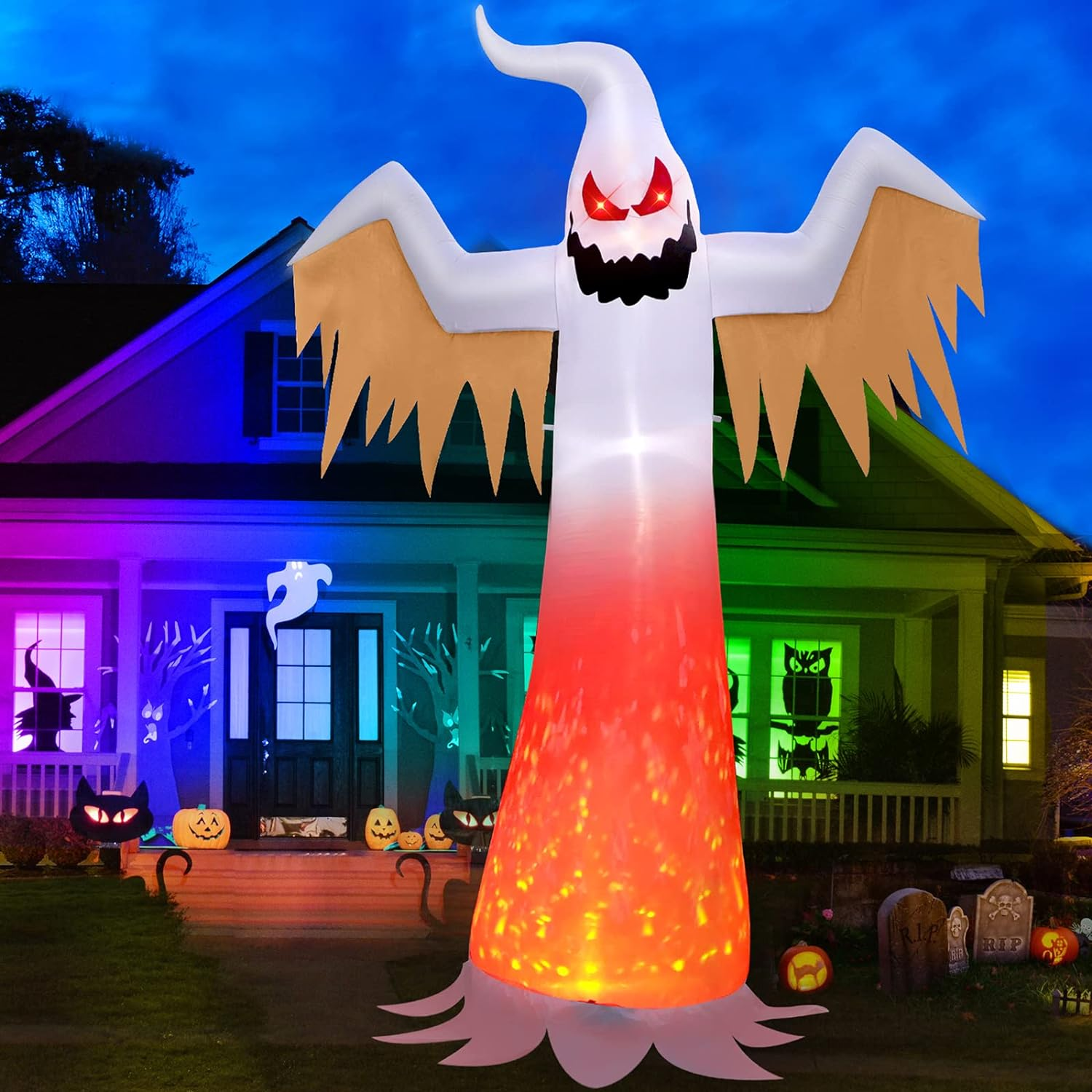12FT Giant Halloween Inflatable Ghost Outdoor Decorations, Huge Blow up ...