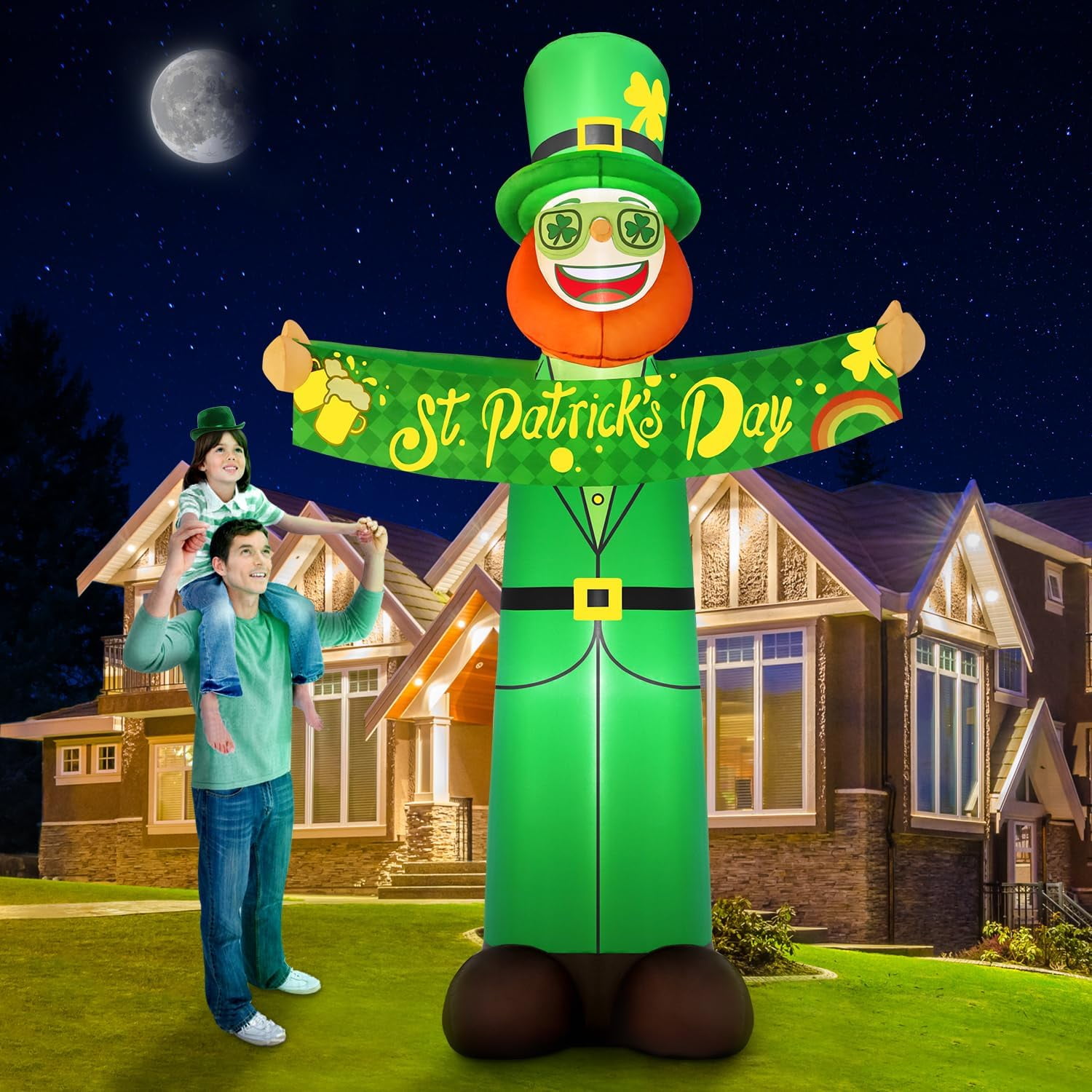 12FT Giant St Patricks Day Inflatable Decorations Outdoor Built-in ...