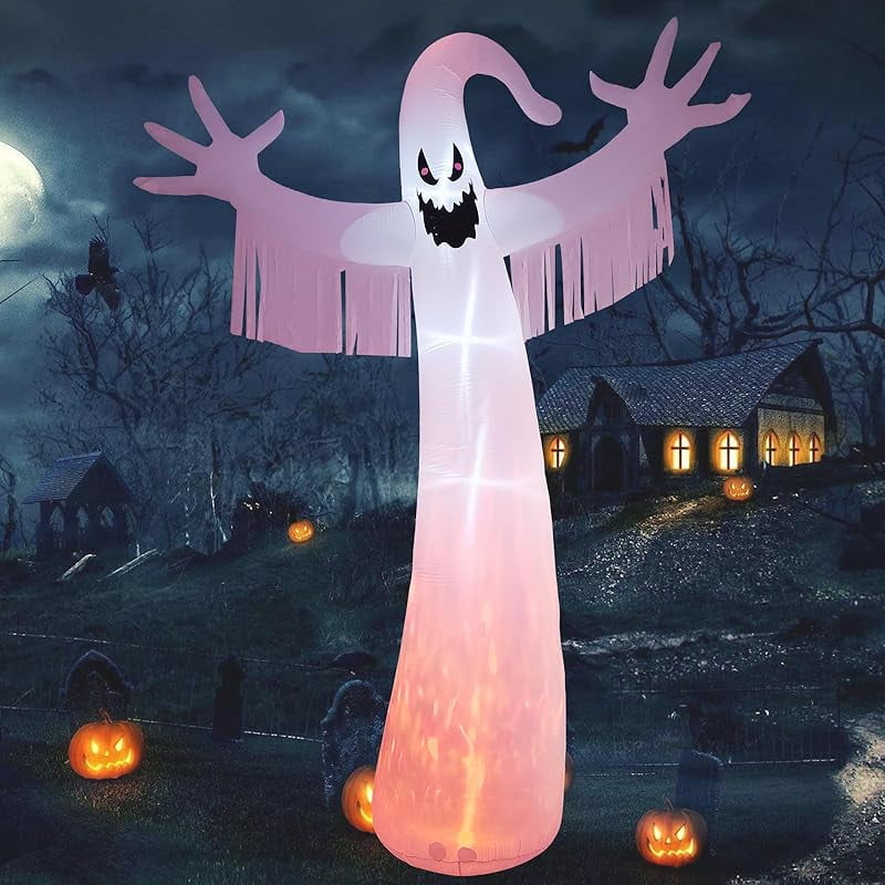 12FT Halloween Inflatables Outdoor Decorations: Inflatable Ghost with ...