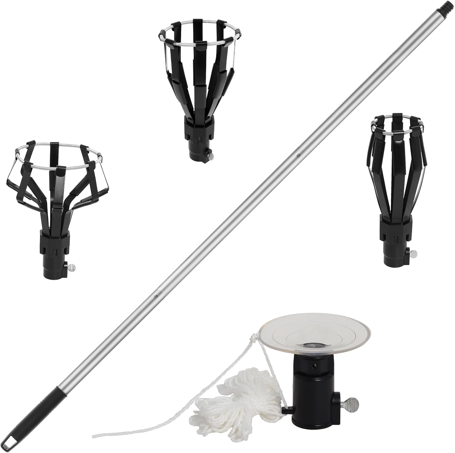 12FT Light Bulb Changer for High Ceilings, Aluminum Extension Pole with ...