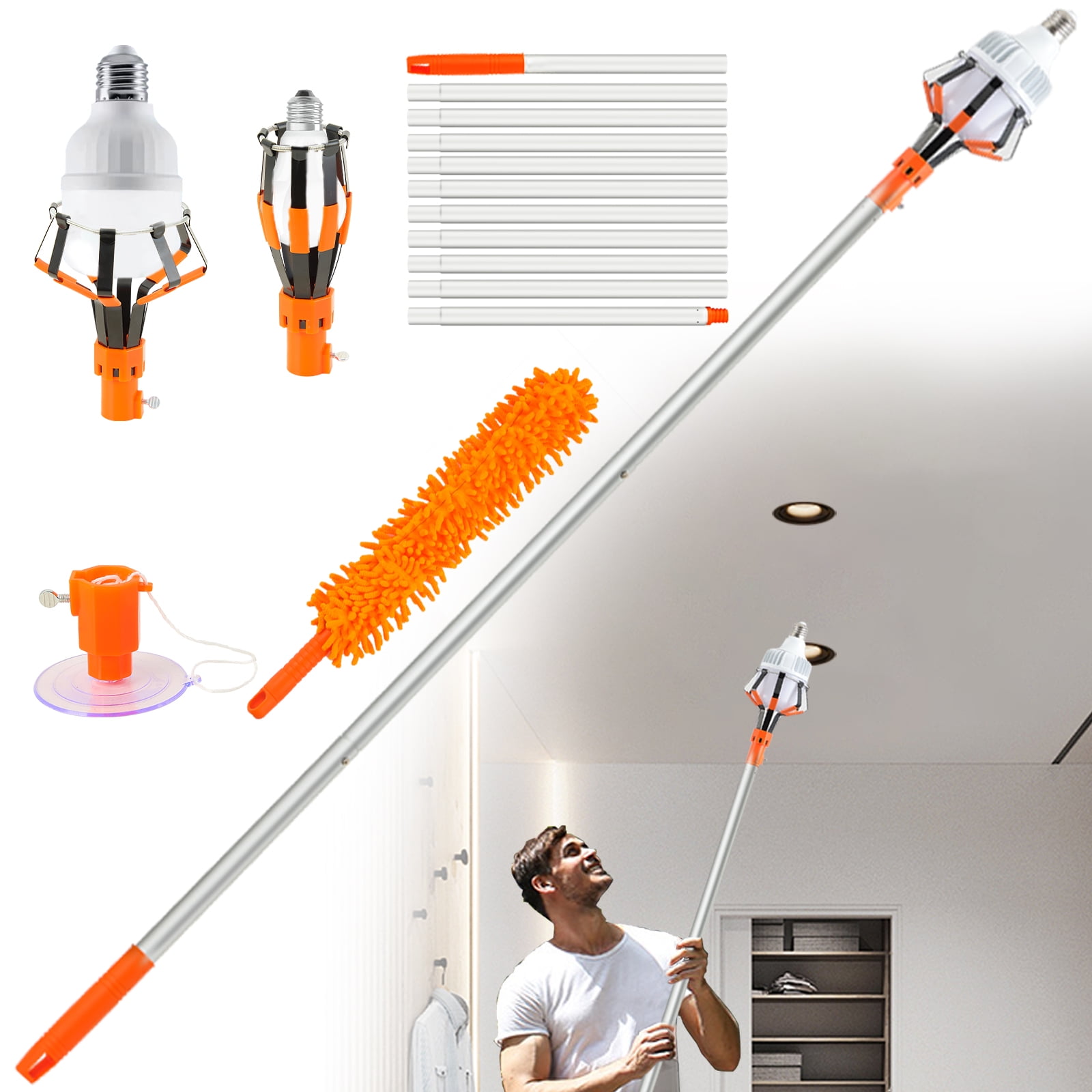 12FT Light Bulb Changer for High Ceilings and Recessed Lights, Light ...