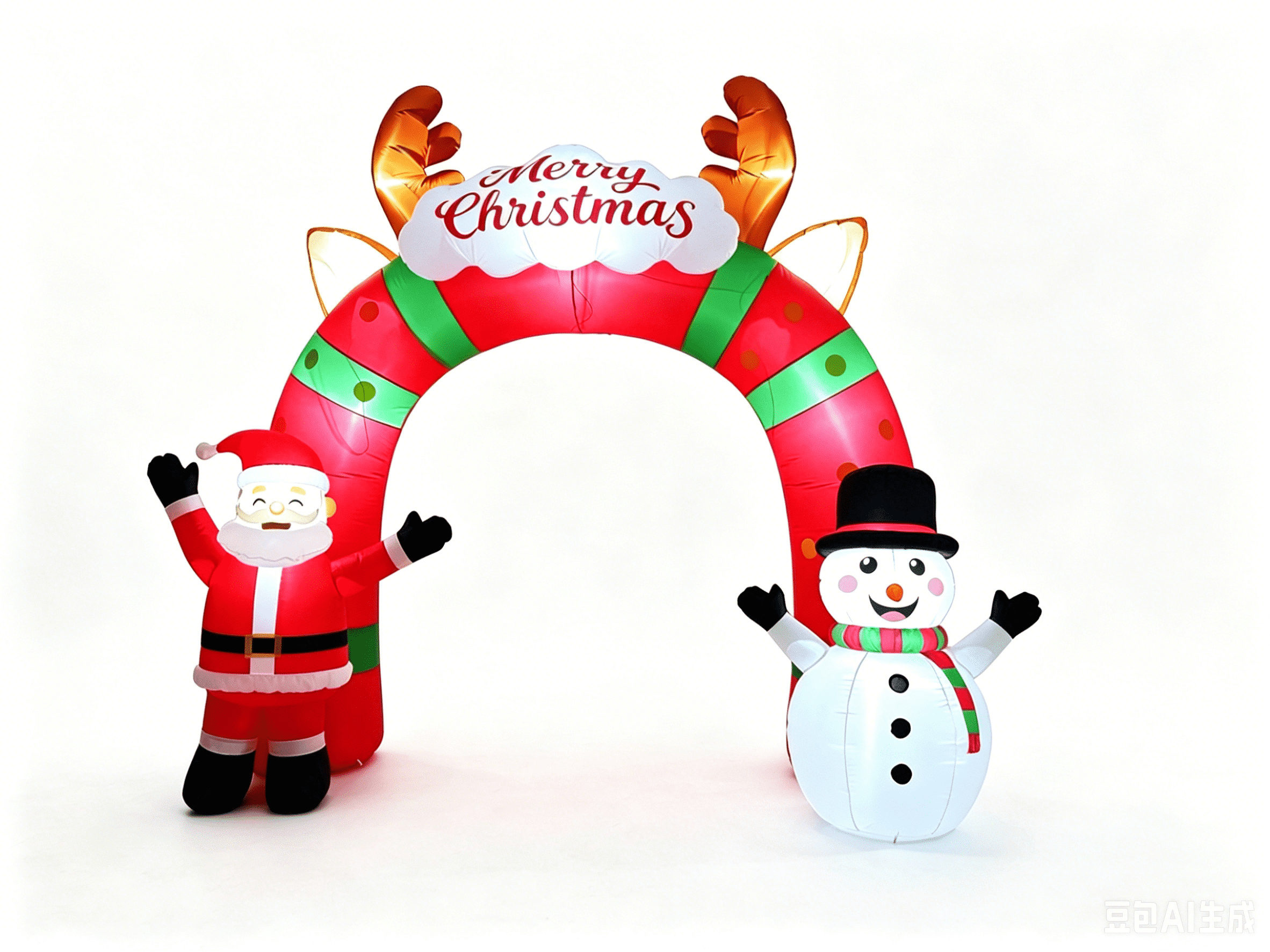 12FT Long Christmas Inflatable Archway Santa Claus and Snowman with Bow ...