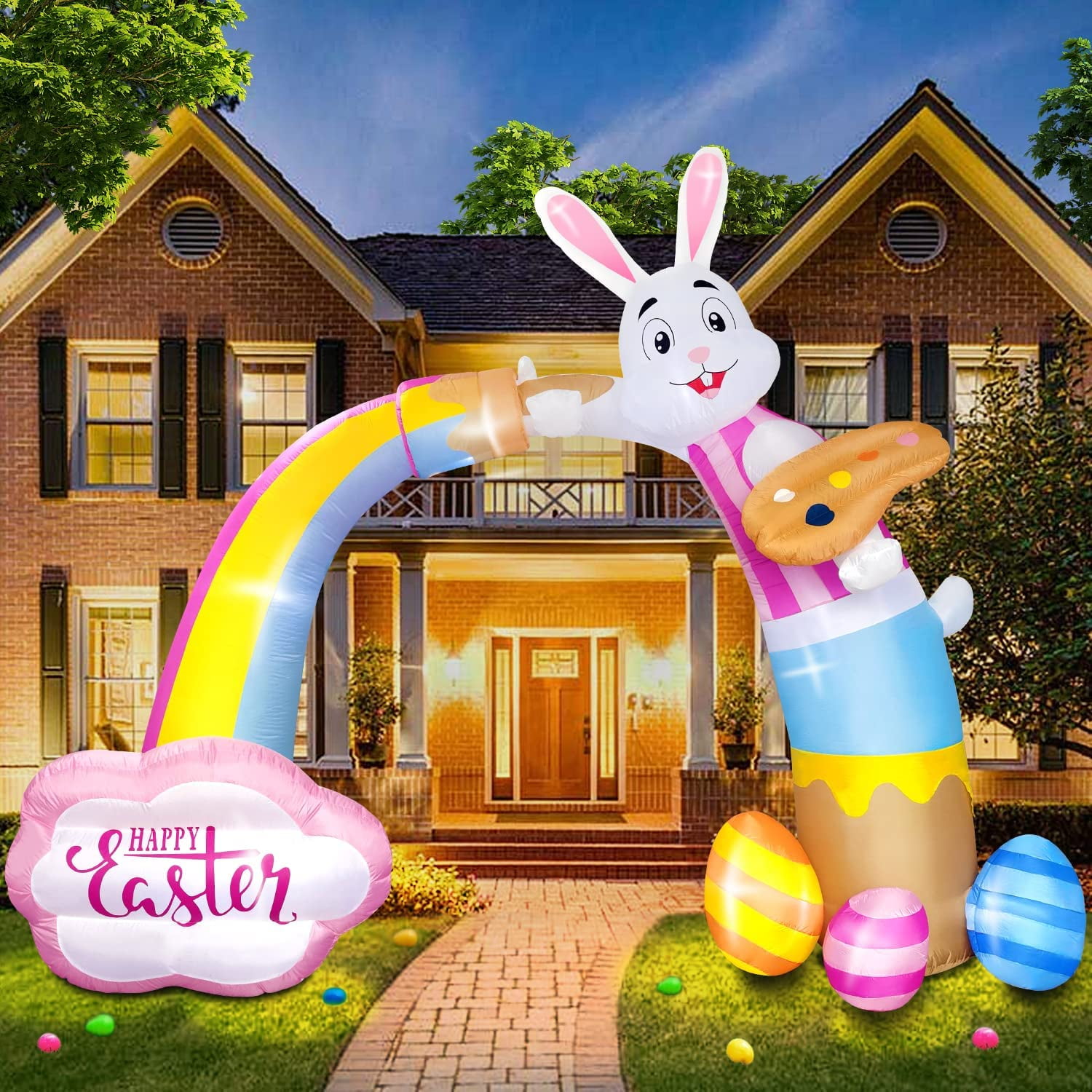 12FT Long Huge Easter Inflatable Bunny Archway Outdoor Decorations ...