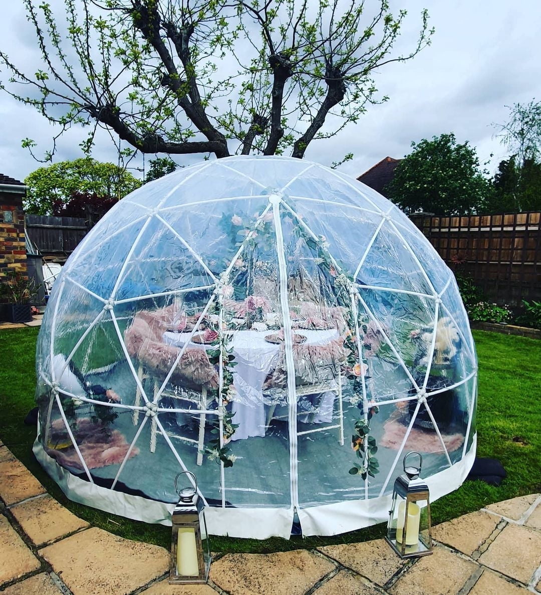 12FT Outdoor Clear Dome Tent for Garden, Patio, and Backyard – Weather ...