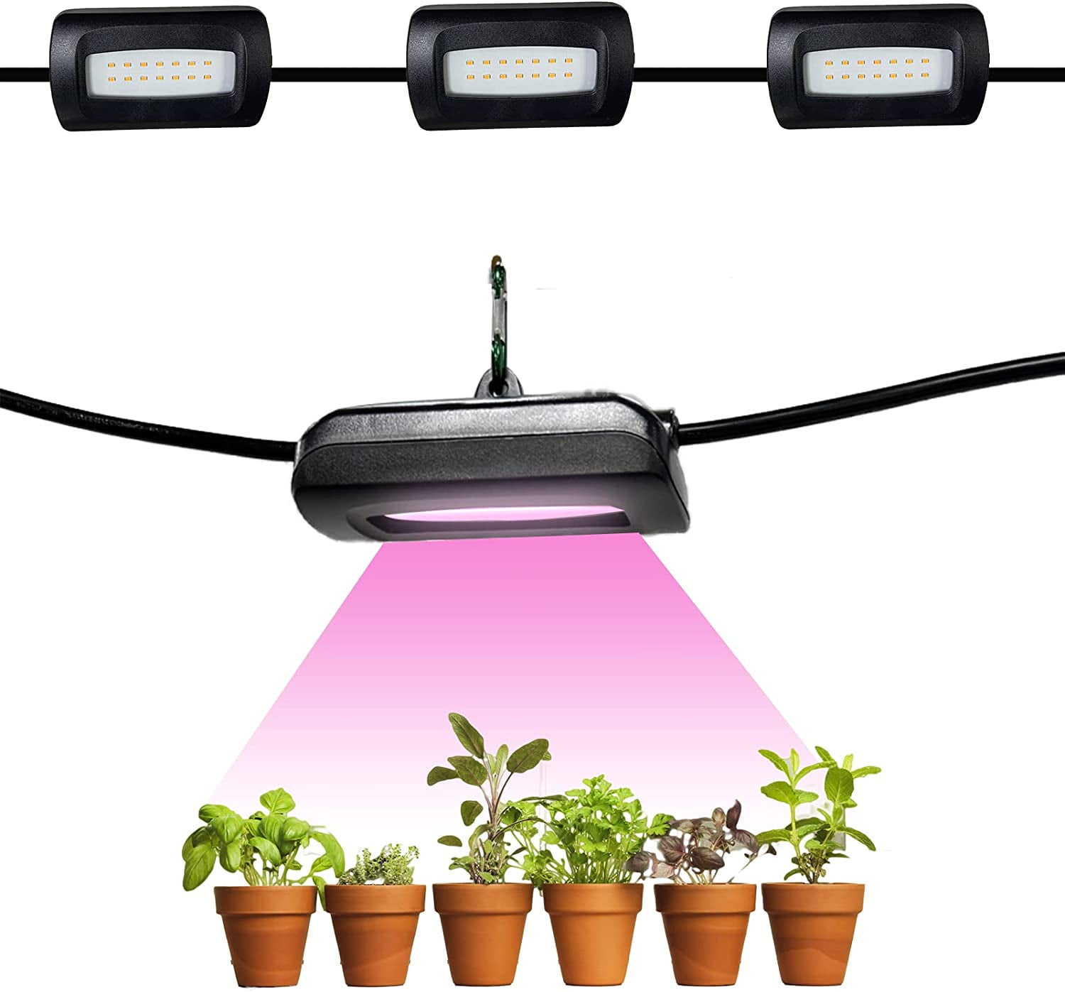 12FT Outdoor Grow Lights LED String Plant Light, IP65 Waterproof, Full ...