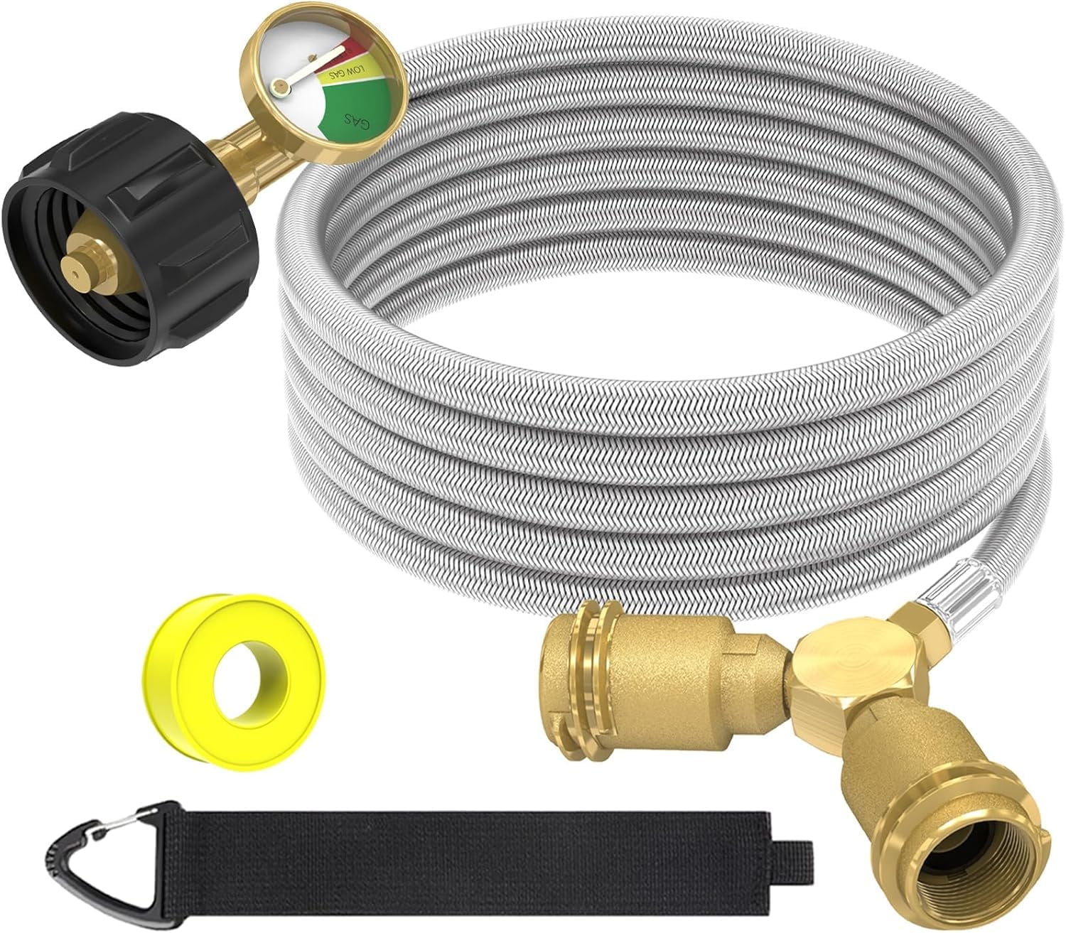 12FT Propane Hose with Propane Splitter 2 Way, Propane Y Splitter ...