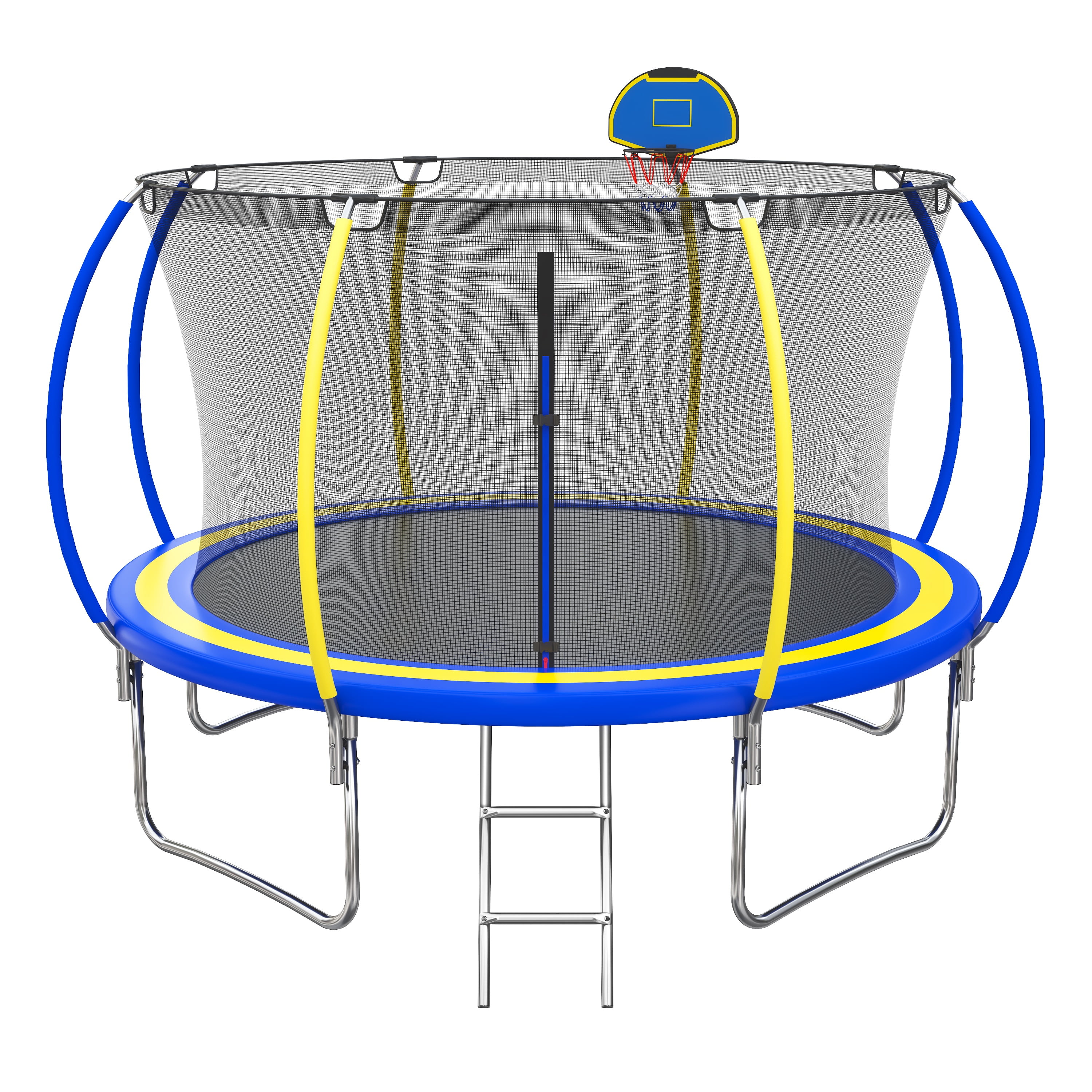 12FT Round Trampoline with Enclosure Net for Kids Adults, CASEMIOL ...