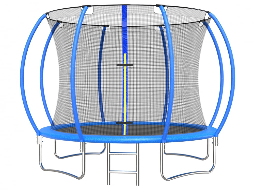 12FT Round Trampoline with Enclosure Net, Recreational Trampolines with ...