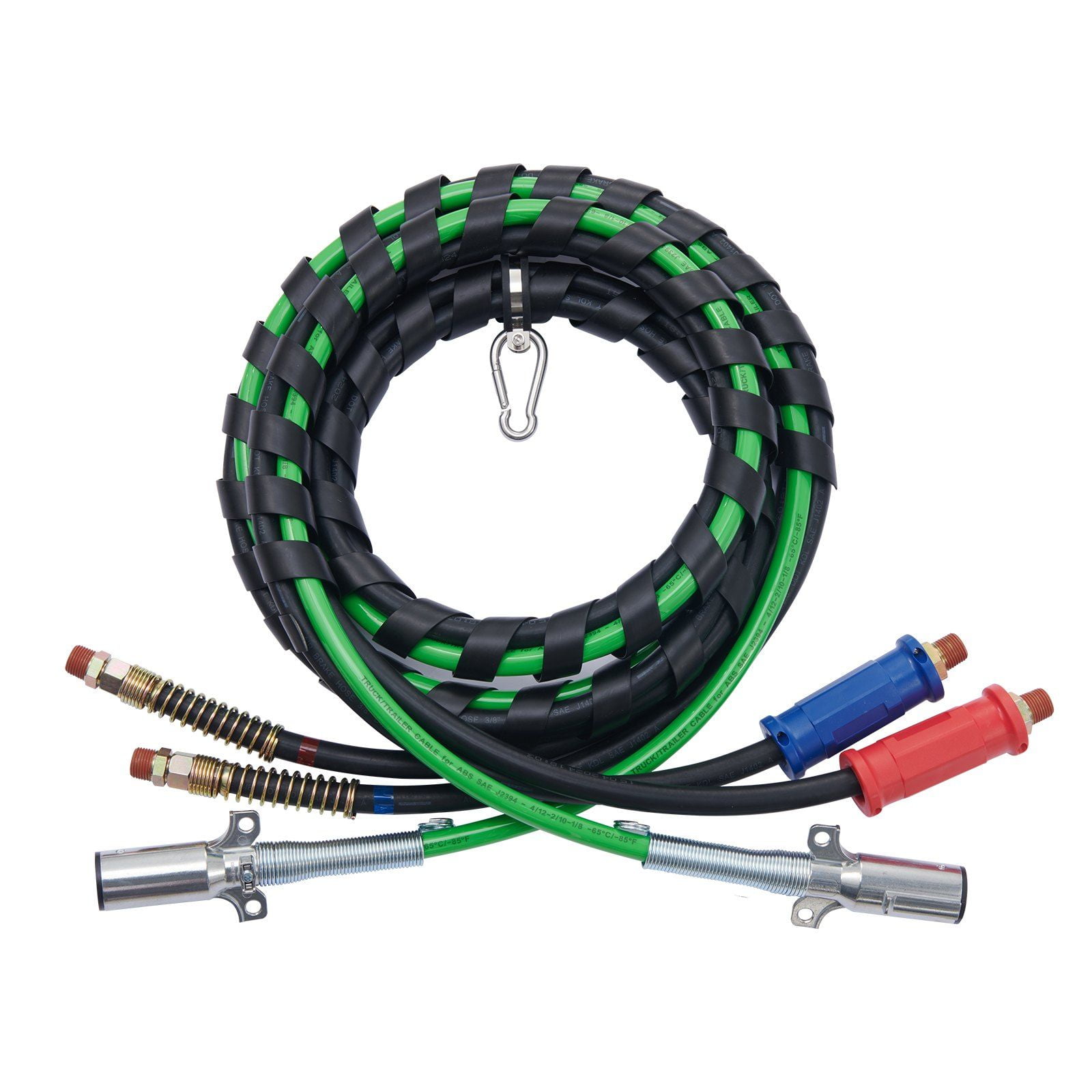 12FT Semi Truck Air Lines Kit with 2PCS Glad Hands, 3-in-1 Air Hoses ...