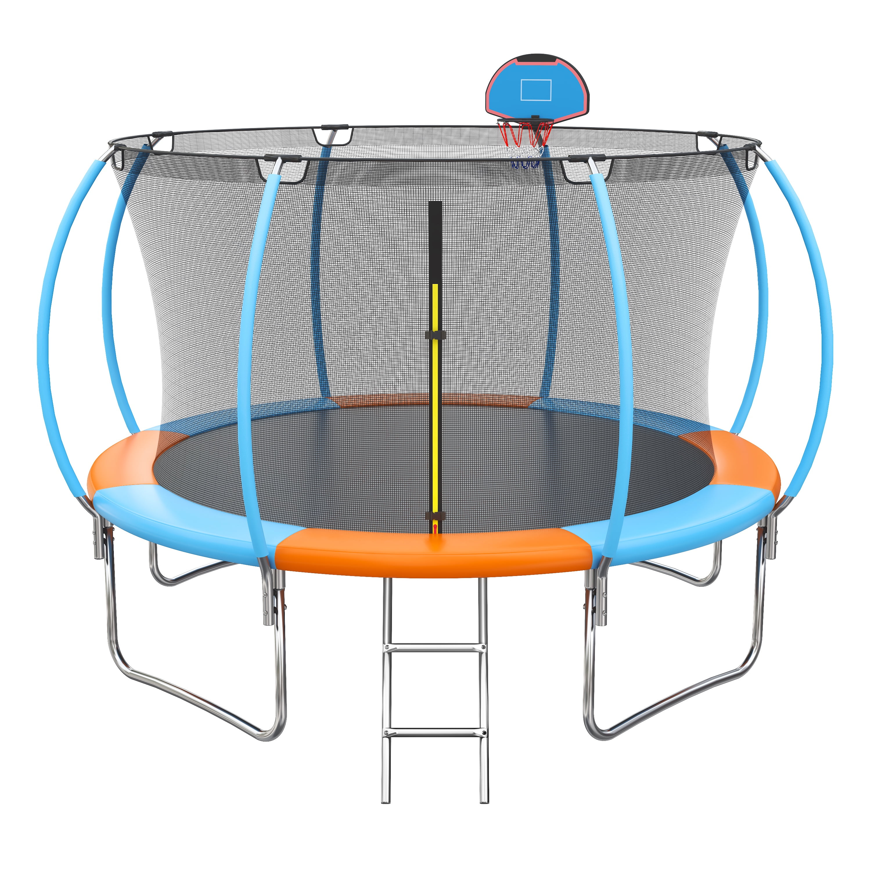 SEGMART 12FT Trampoline - Safety Enclosure, Basketball Hoop & Ladder ...