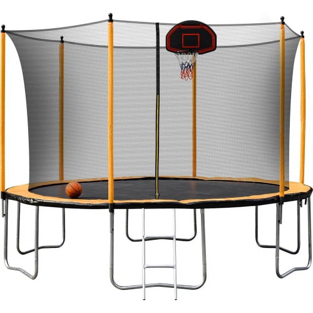 12FT Trampoline Kids with Enclosure Net for Kids Toddler Built-in ...