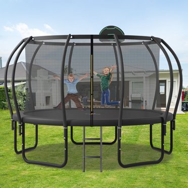 14FT Trampoline for Kids,Trampoline with Upgraded Arc Composite Pole ...