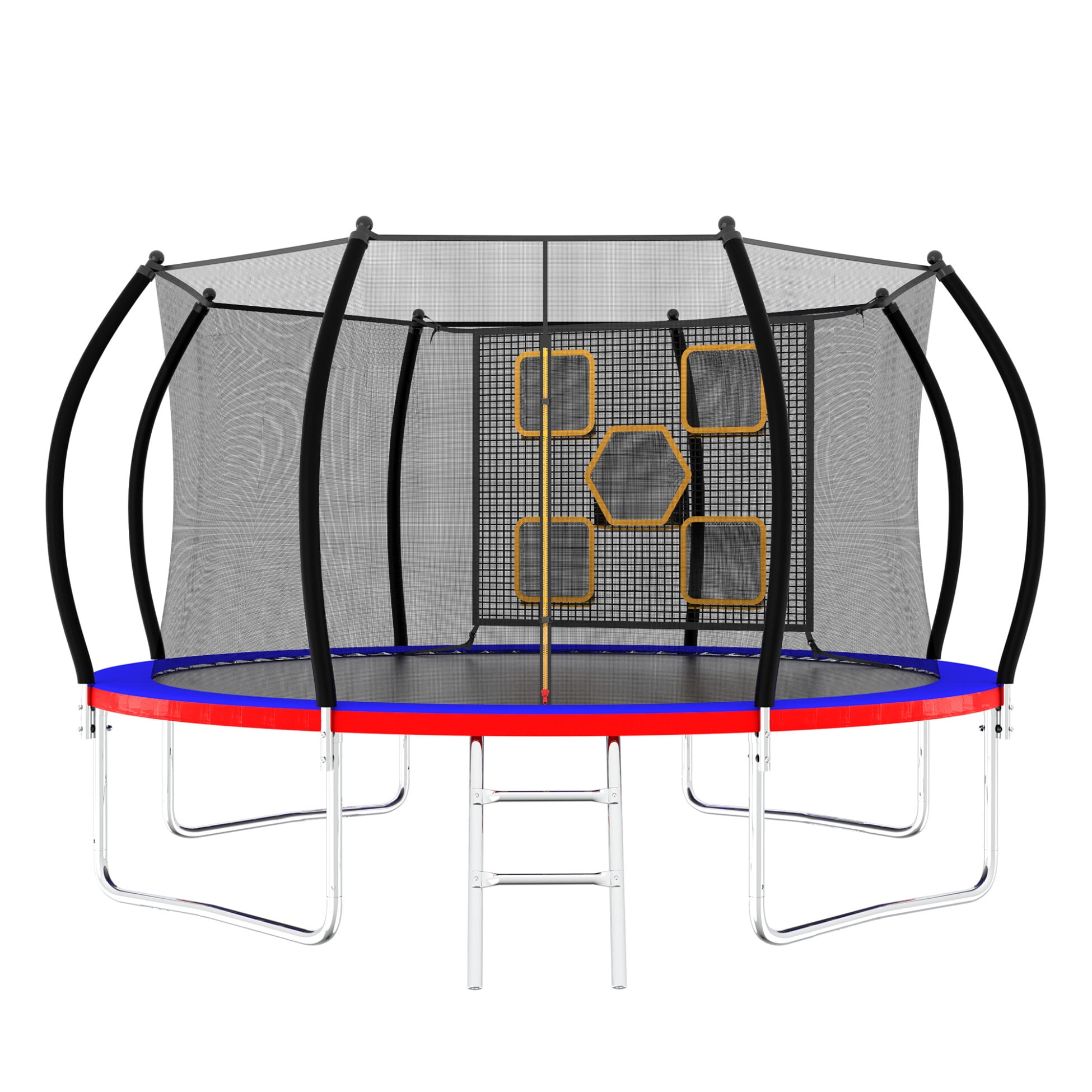 12FT Trampoline with Enclosure, Recreational Trampolines with Toss Game ...