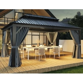 COOS BAY 12x16 Hardtop Gazebo with Aluminum Frame, Galvanized Steel ...