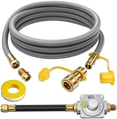 12Feet 1/2 Inch Natural Gas Conversion Kit Compatible with Kitchen-aid Propane Gas Grill ...